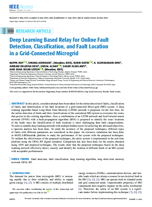 Pdf Deep Learning Based Relay For Online Fault Detection Classification And Fault Location