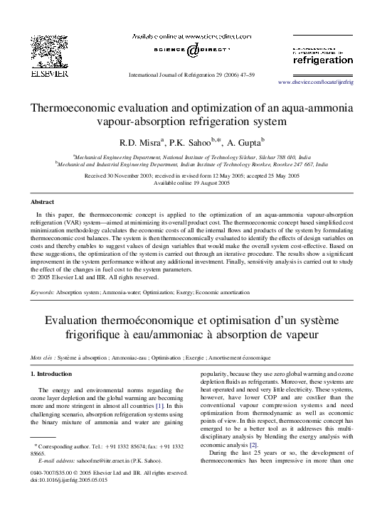 (PDF) Thermo-economic evaluation and optimization of a regenerative orc ...