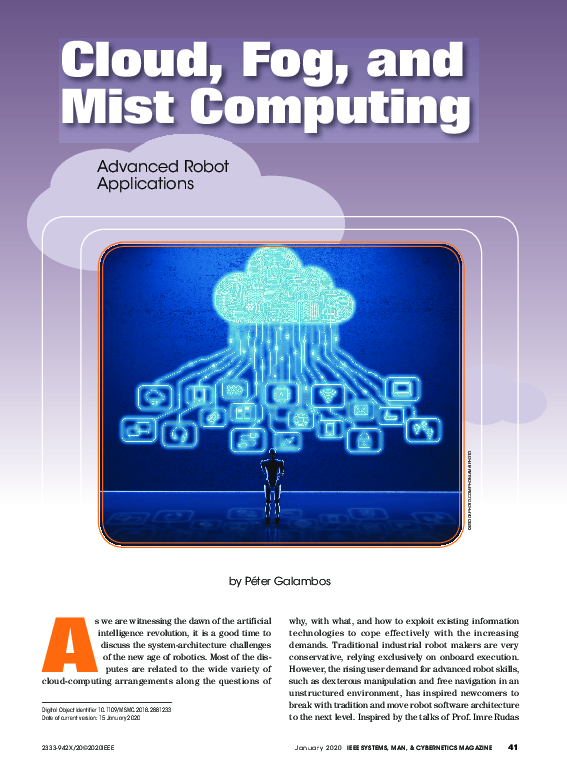 (PDF) Cloud, Fog, and Mist Computing: Advanced Robot Applications