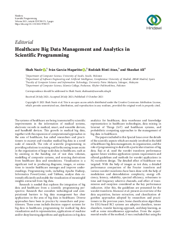 (PDF) Healthcare Big Data Management and Analytics in Scientific ...