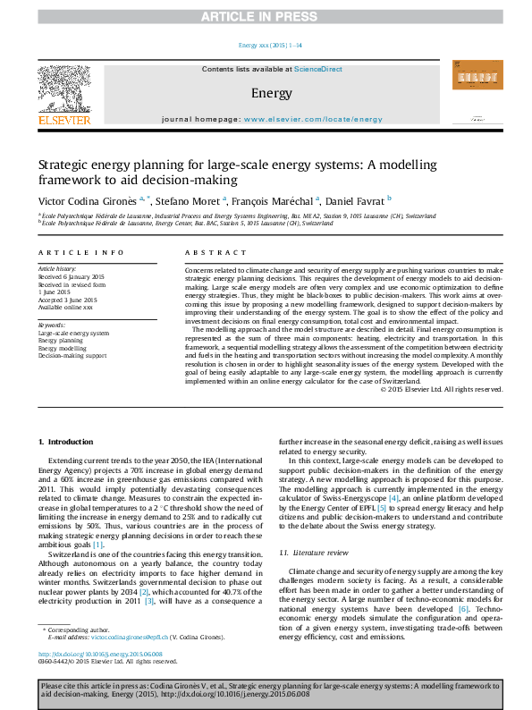 (PDF) Strategic energy planning for large-scale energy systems: A ...