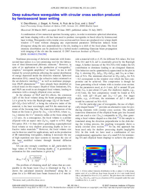 Pdf Deep Subsurface Waveguides With Circular Cross Section Produced