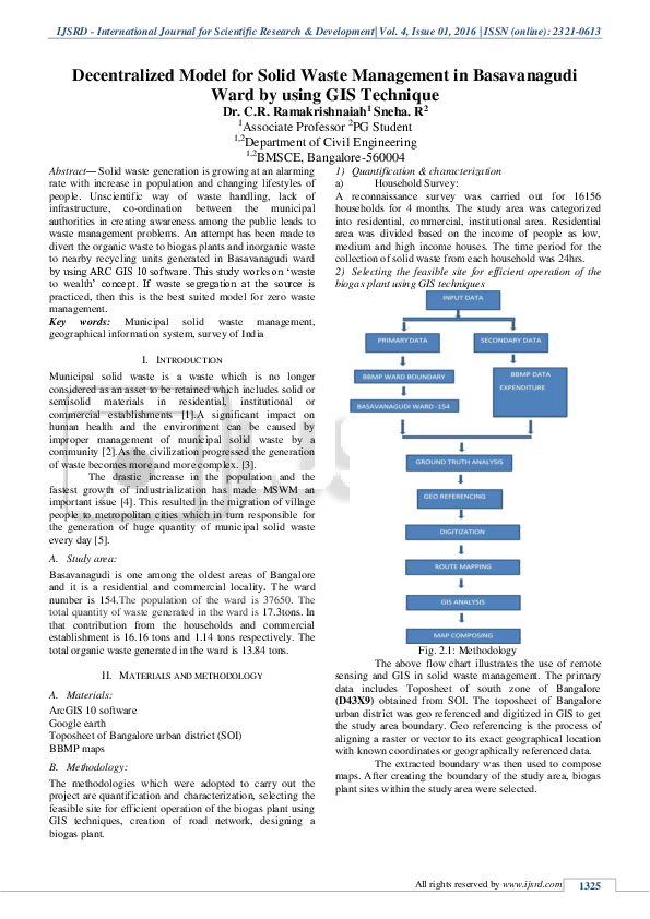 (PDF) Decentralized Model for Solid Waste Management in Basavanagudi ...