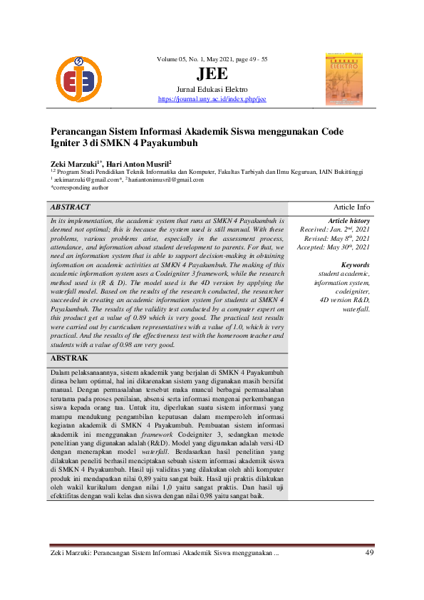 (PDF) Perancangan Sistem Informasi Akademik Siswa Menggunakan ...