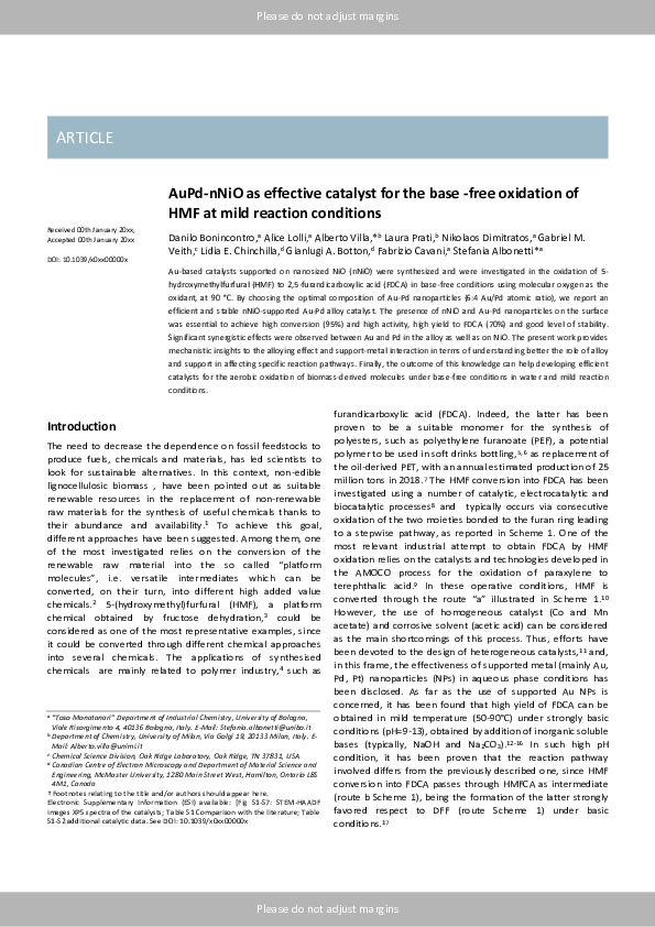 (PDF) AuPd-nNiO as an effective catalyst for the base-free oxidation of ...