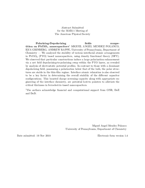 (PDF) Polarizing-Depolarizing fields competition on PbTiO $ _3 ...