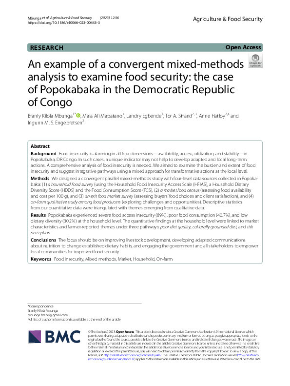 (PDF) An Example of a Convergent Mixed-Methods Analysis to Examine Food ...