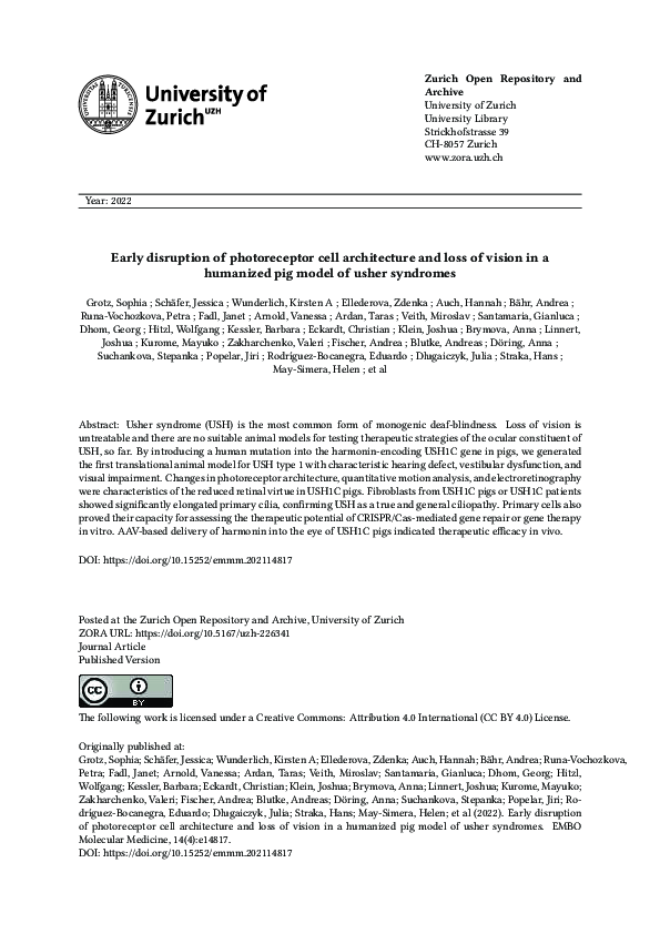 (PDF) Early disruption of photoreceptor cell architecture and loss of ...