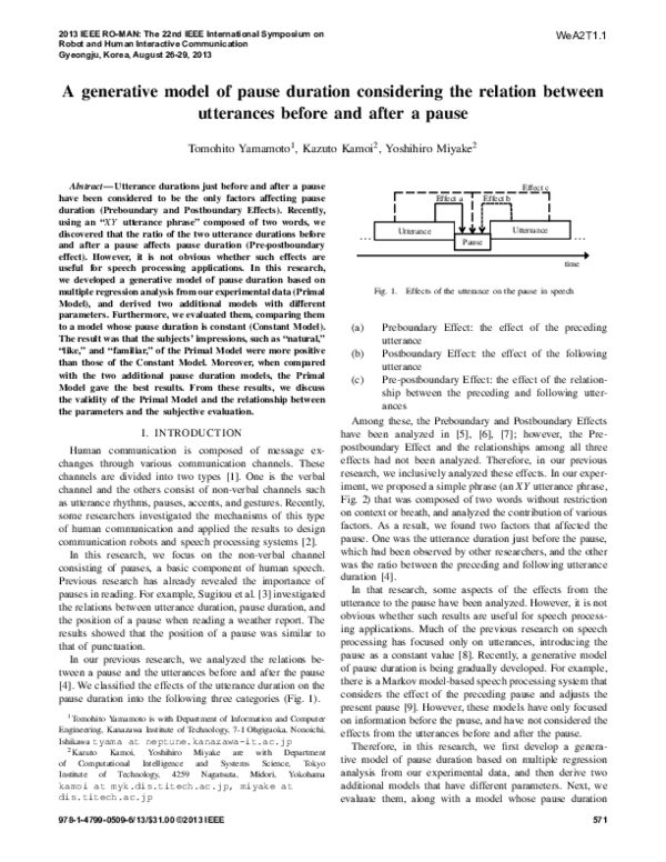 (PDF) A generative model of pause duration considering the relation ...