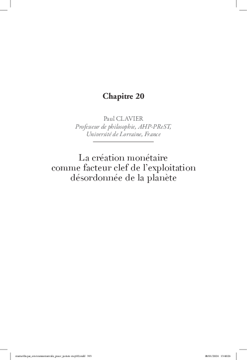 (PDF) La création monétaire comme facteur clef de l'exploitation ...