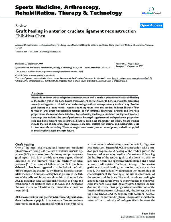 (PDF) Graft healing in anterior cruciate ligament reconstruction