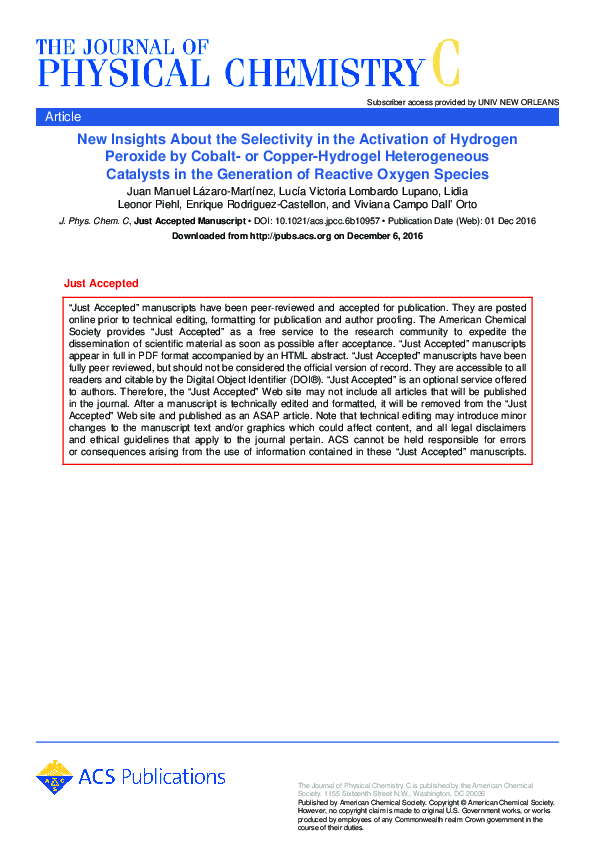 (PDF) New Insights about the Selectivity in the Activation of Hydrogen ...