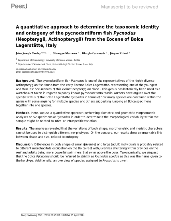(PDF) Peer Review #3 of "A quantitative approach to determine the ...