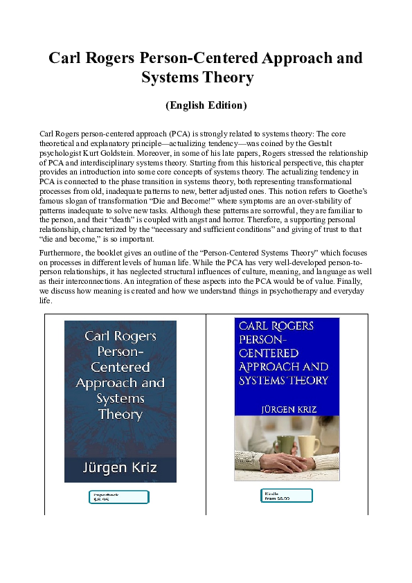 (PDF) Carl Rogers Person-Centered Approach and Systems Theory