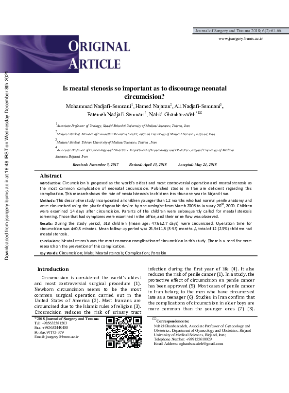 (PDF) Is meatal stenosis so important as to discourage neonatal ...