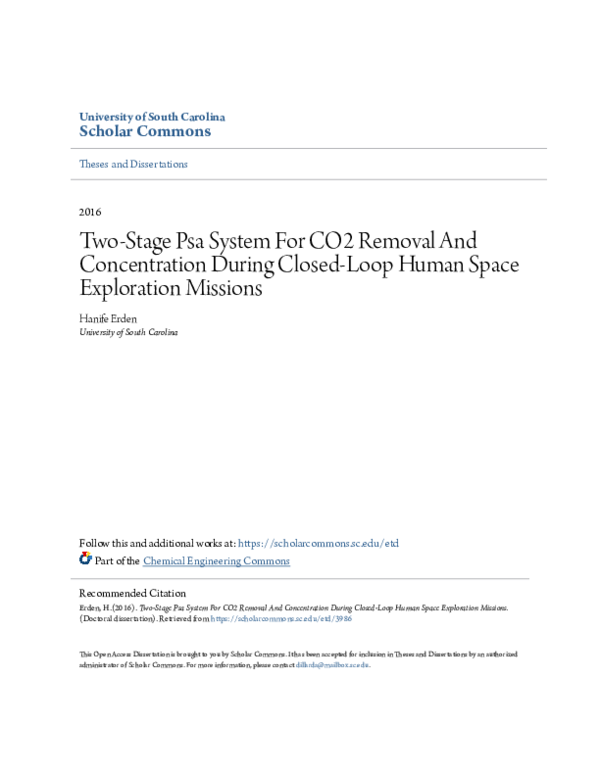(PDF) Two-Stage Psa System For CO2 Removal And Concentration During ...