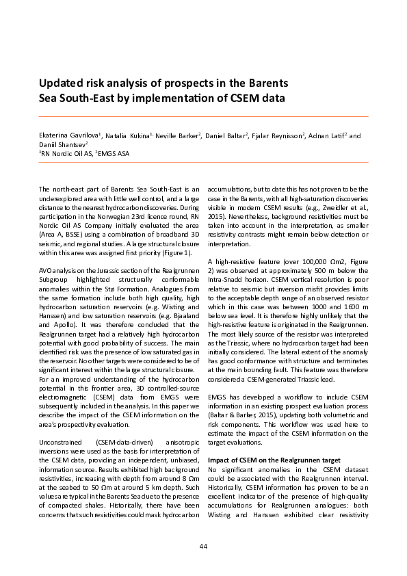 (PDF) Updated risk analysis of prospects in the Barents Sea South-East ...