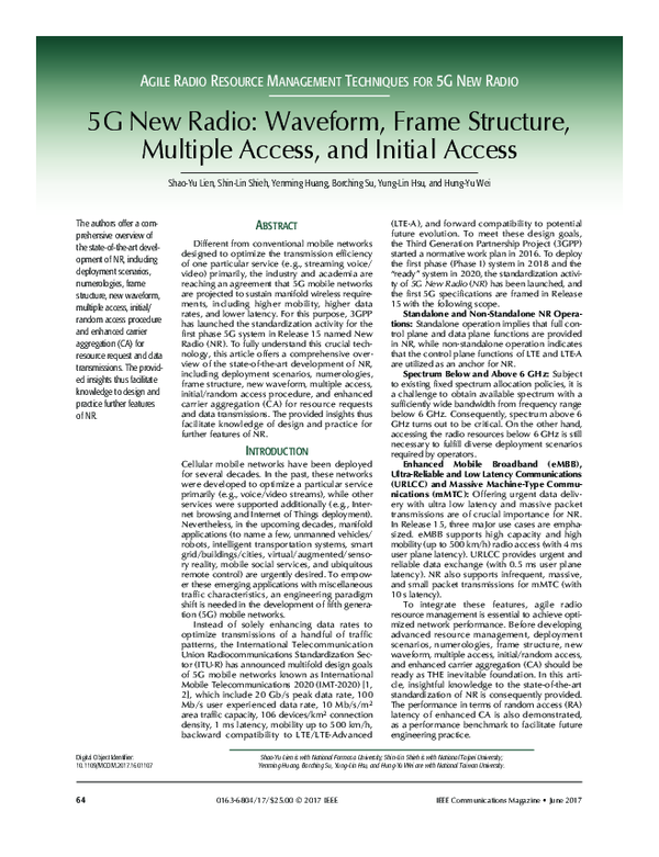 (PDF) 5G New Radio: Waveform, Frame Structure, Multiple Access, and ...