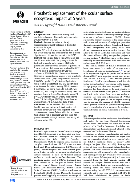 (PDF) Prosthetic Replacement of the Ocular Surface Ecosystem (PROSE ...