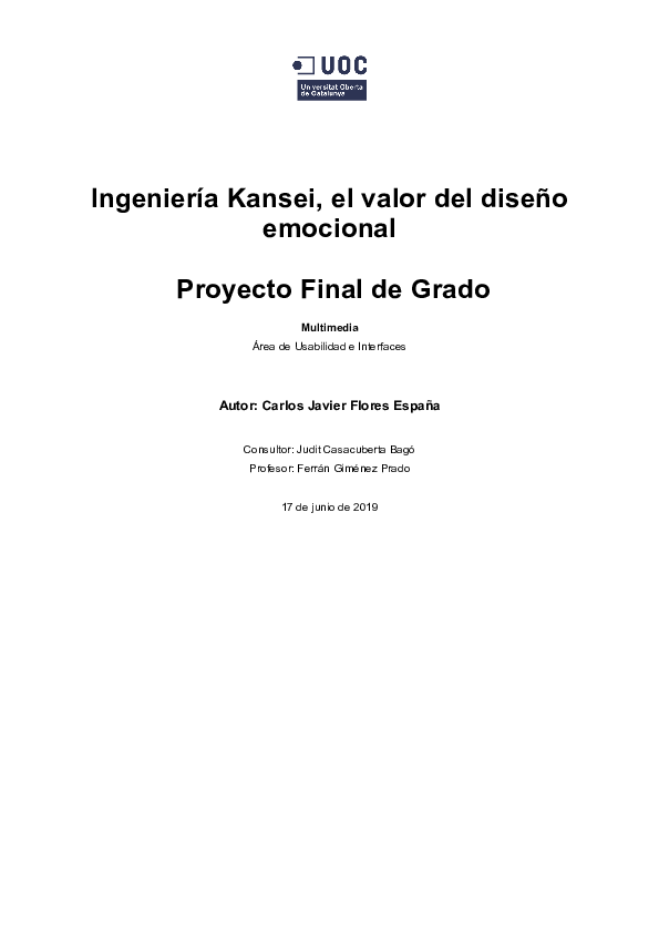 (PDF) Ingeniería Kansei, el valor del diseño emocional