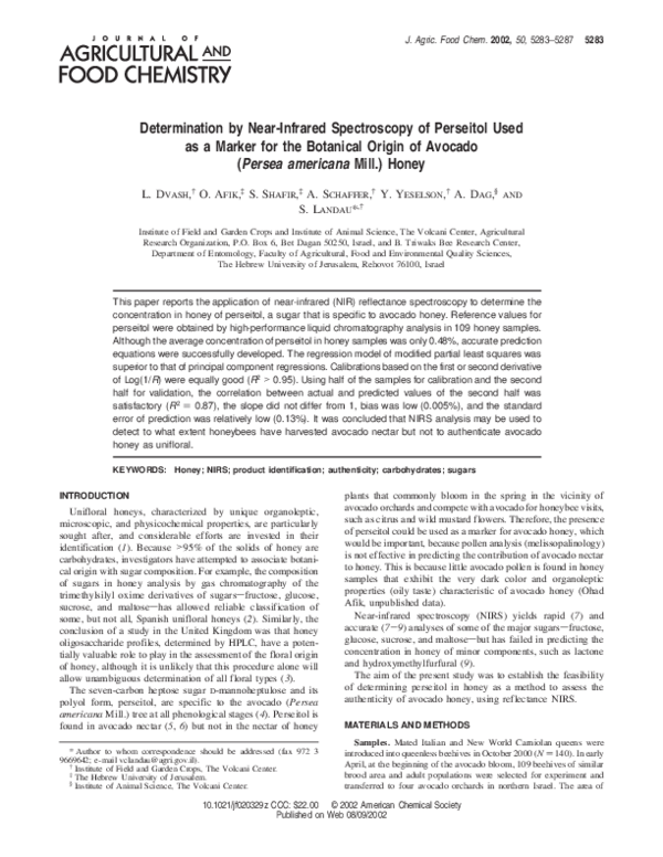 (PDF) Determination by Near-Infrared Spectroscopy of Perseitol Used as ...