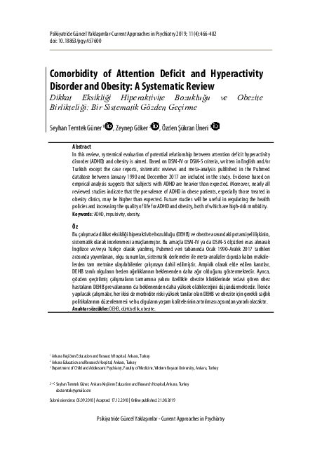 (PDF) Comorbidity in attention deficit–hyperactivity disorder