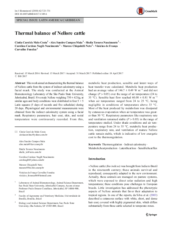 (PDF) Thermal balance of Nellore cattle