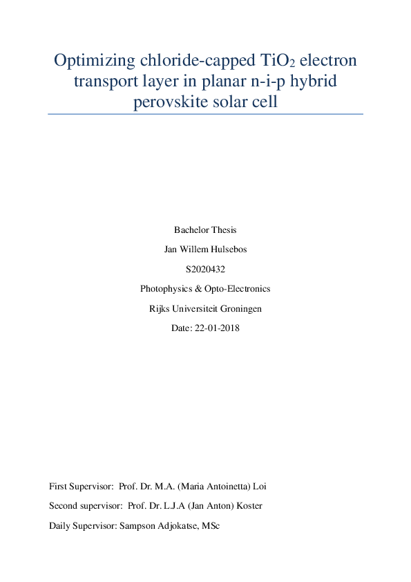 (PDF) Optimizing chloride-capped TiO2 electron transport layer in ...