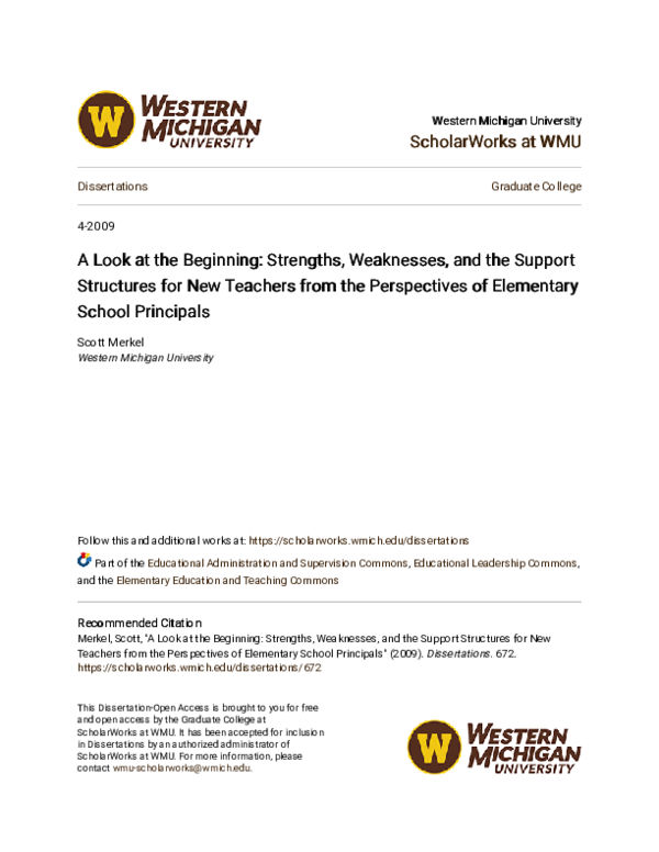 (PDF) A look at the beginning: Strengths, weaknesses, and the support ...