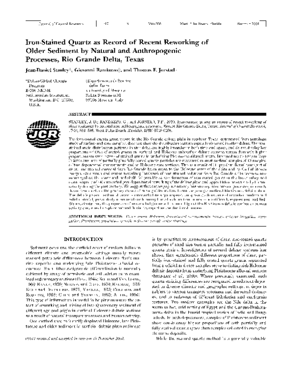 (PDF) Iron-Stained Quartz as Record of Recent Reworking of Older ...