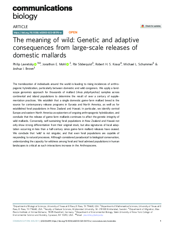 (PDF) The meaning of wild: Genetic and adaptive consequences from large ...