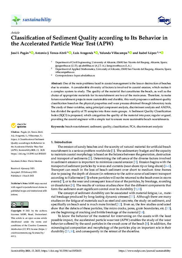 (PDF) Classification of Sediment Quality according to Its Behavior in ...
