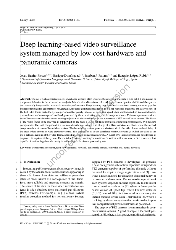 (PDF) Deep learning-based video surveillance system managed by low cost hardware and panoramic ...