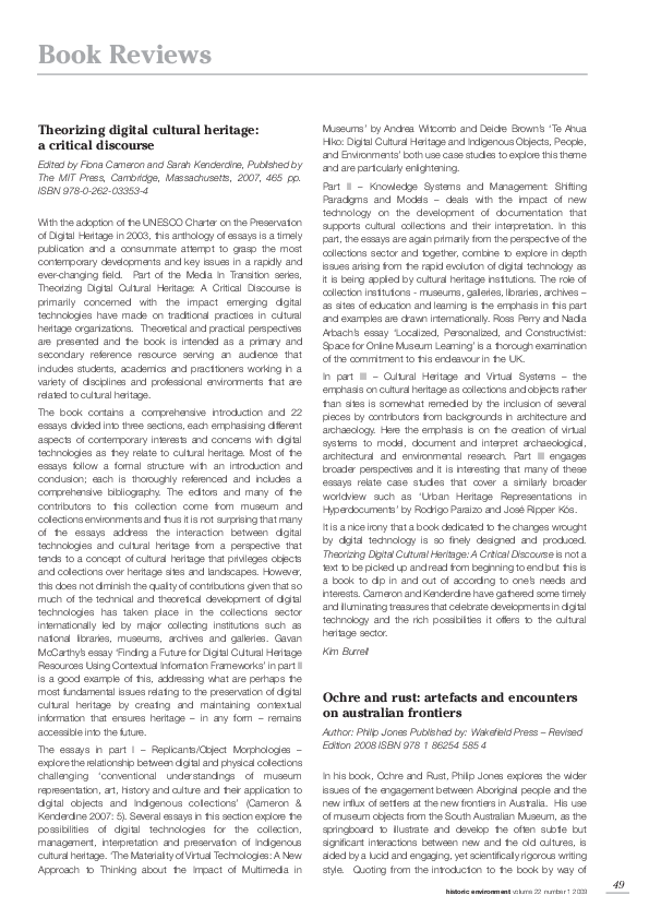 (PDF) Theorizing Digital Cultural Heritage