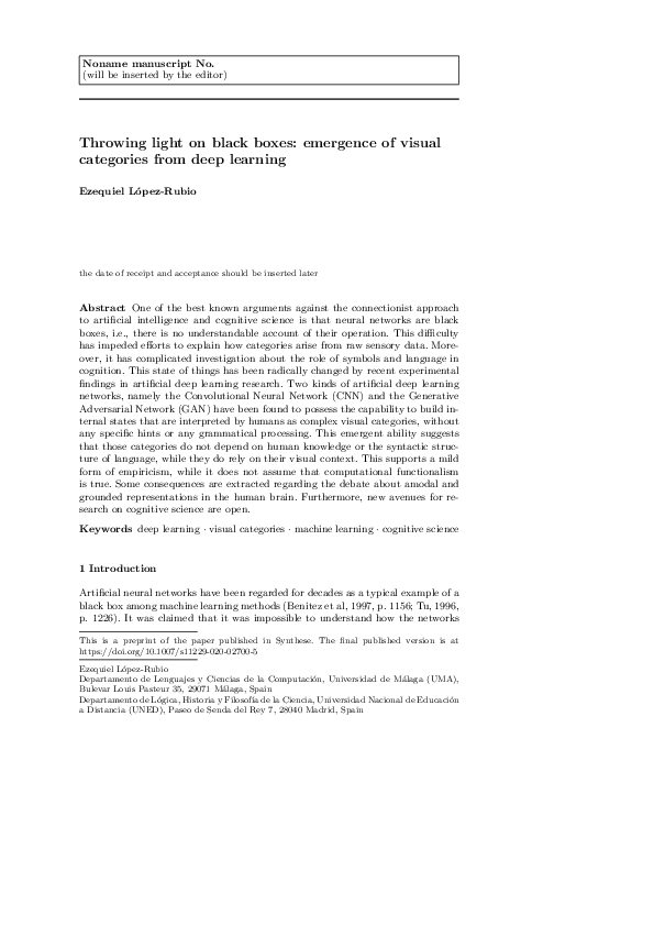 (PDF) Throwing light on black boxes: emergence of visual categories ...