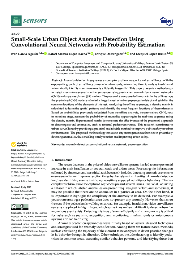 Pdf Small Scale Urban Object Anomaly Detection Using Convolutional