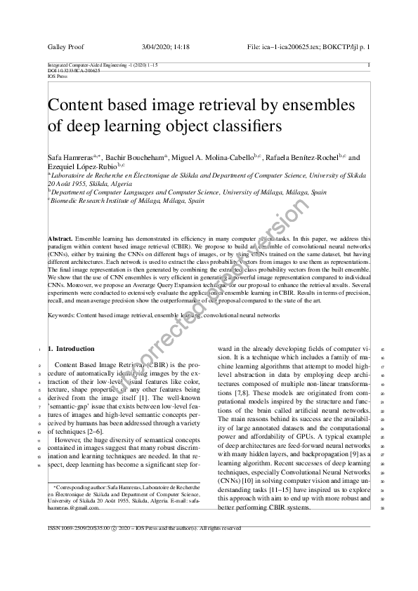 (PDF) Content based image retrieval by ensembles of deep learning object classifiers
