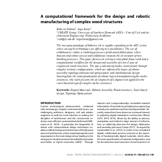 (PDF) A computational framework for the design and robotic ...