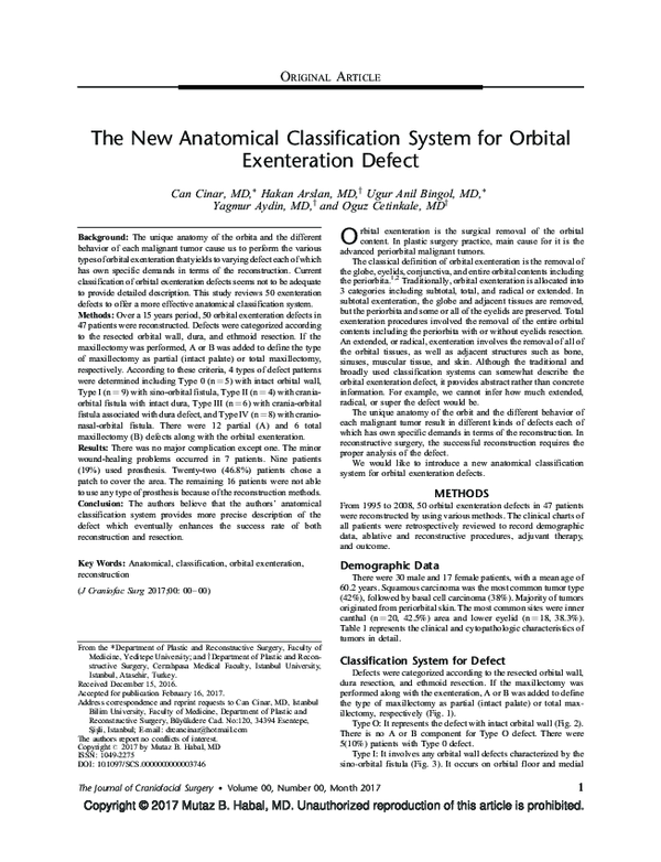 (PDF) The New Anatomical Classification System for Orbital Exenteration ...