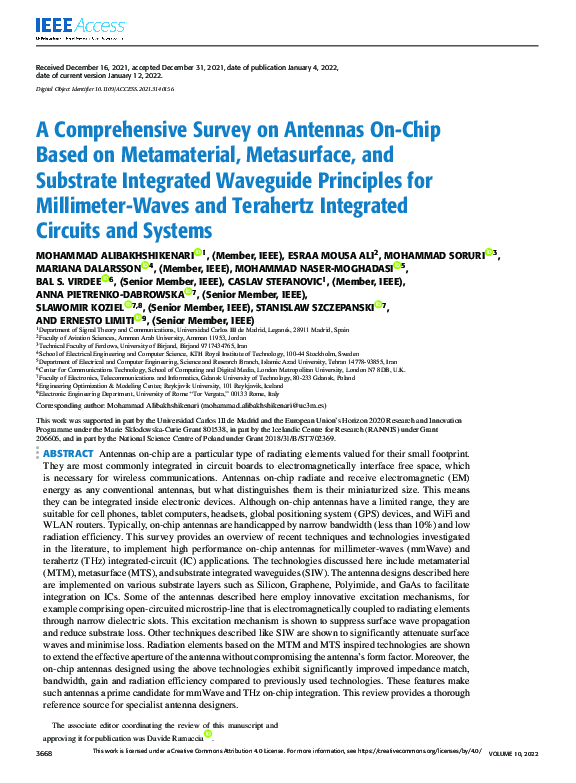 (PDF) A Comprehensive Survey on Antennas On-Chip Based on Metamaterial ...