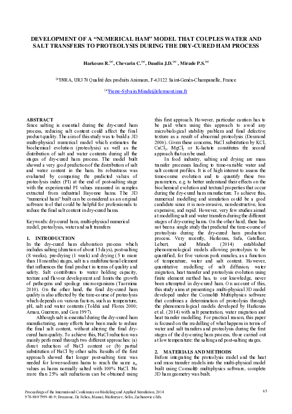 (PDF) Development of a ?Numerical Ham? model that couples water and ...