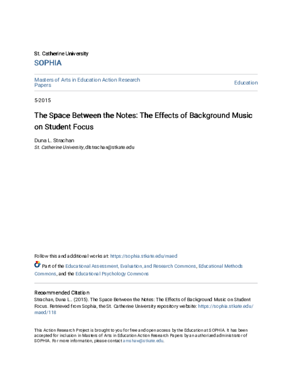 (PDF) The Space Between the Notes: The Effects of Background Music on ...