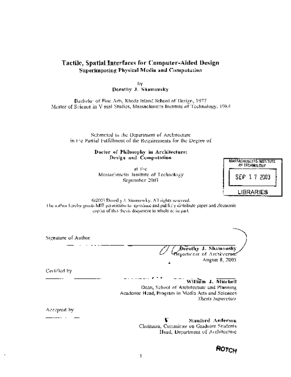 (PDF) Tactile, spatial interfaces for CAD