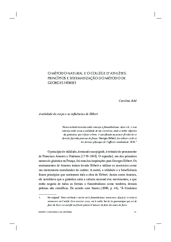 (PDF) Capítulo: O Método Natural e o Collège d'athlètes: princípios e ...