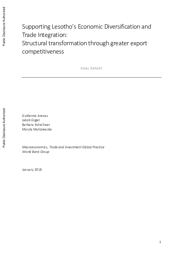 (PDF) Supporting Lesotho's economic diversification and trade ...