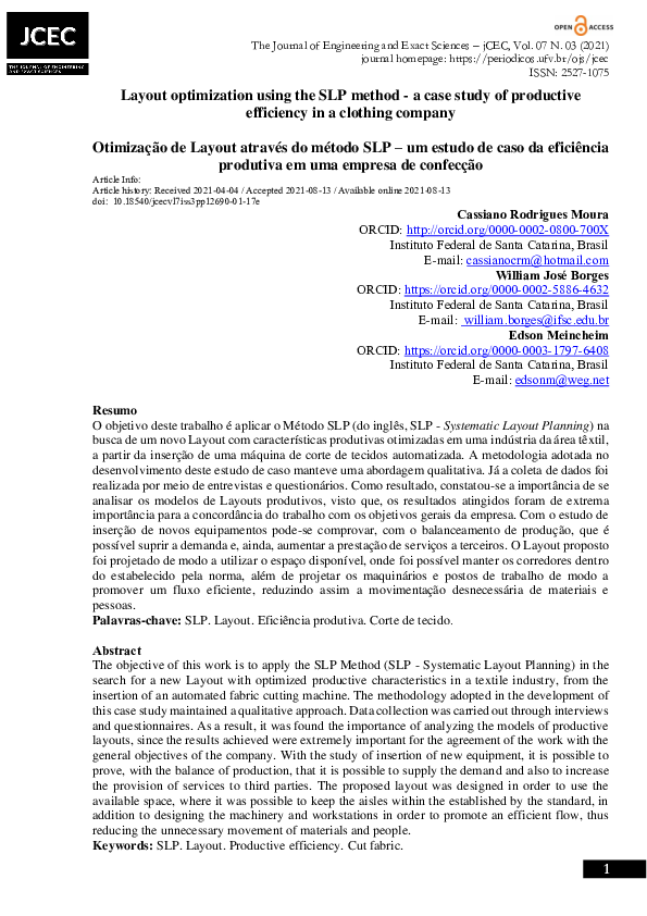 (PDF) Otimização de Layout através do método SLP – um estudo de caso da ...