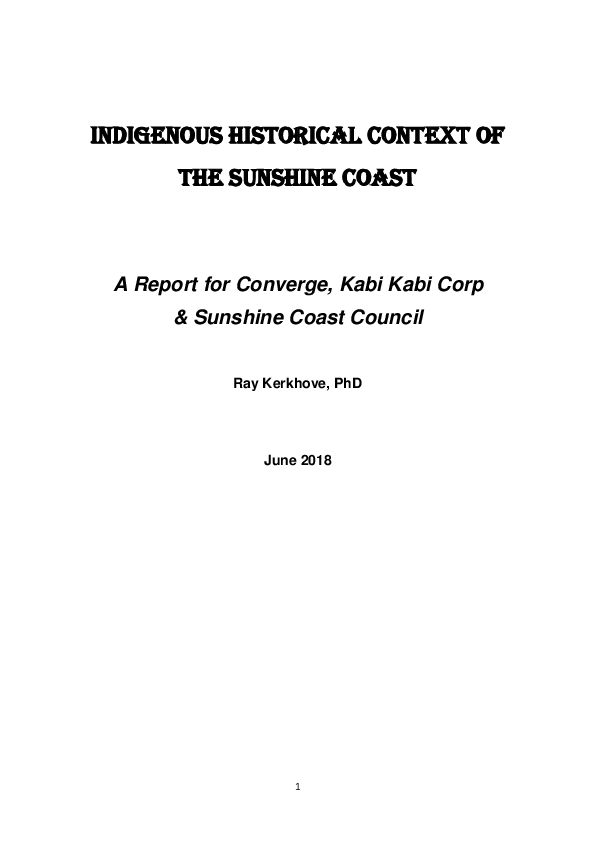 (PDF) Indigenous Historical Context of THE Sunshine Coast A Report for ...