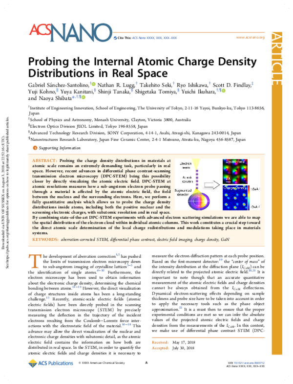 (PDF) Probing the Internal Atomic Charge Density Distributions in Real ...