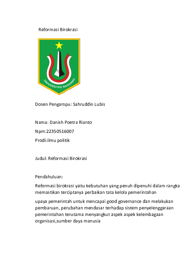 (PDF) Tugas Jurnal Birokrasi Danish