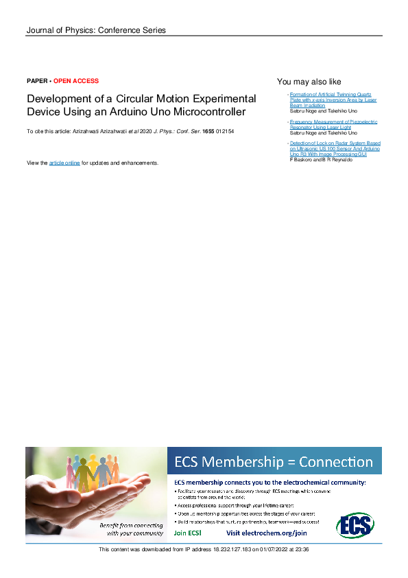 (PDF) Development of a Circular Motion Experimental Device Using an ...